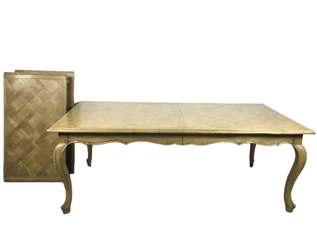 French Country Guy Chaddock Style Antique Dining Table With 2 Leafs - Etsy
