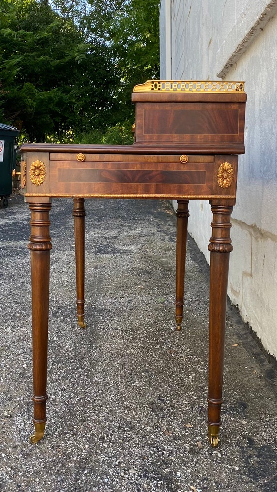 Maitland smith leather top writing desk store