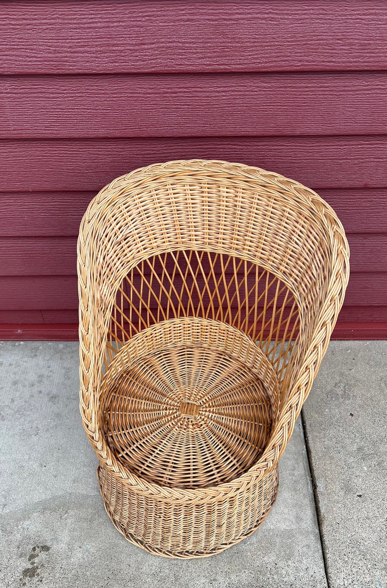 Vintage Wicker Bucket Chair - Etsy