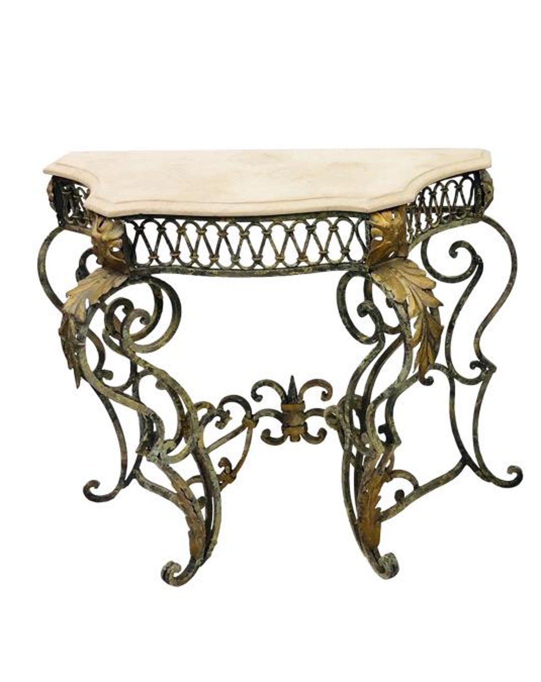 Vintage French Inspired Wrought Iron Hall Table - Etsy