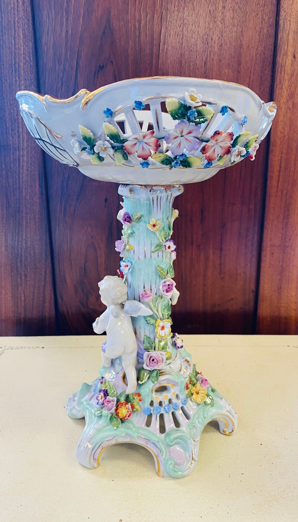 Antique German 19th Century Dresden Porcelain Compote - Etsy
