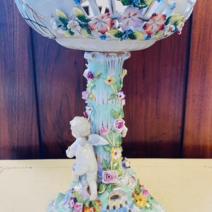 Antique German 19th Century Dresden Porcelain Compote - Etsy