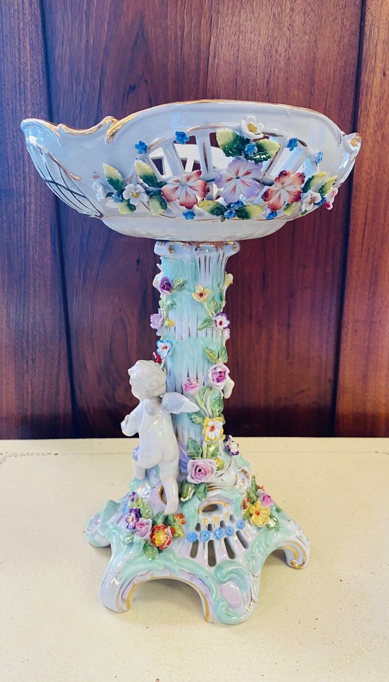Antique German 19th Century Dresden Porcelain Compote - Etsy