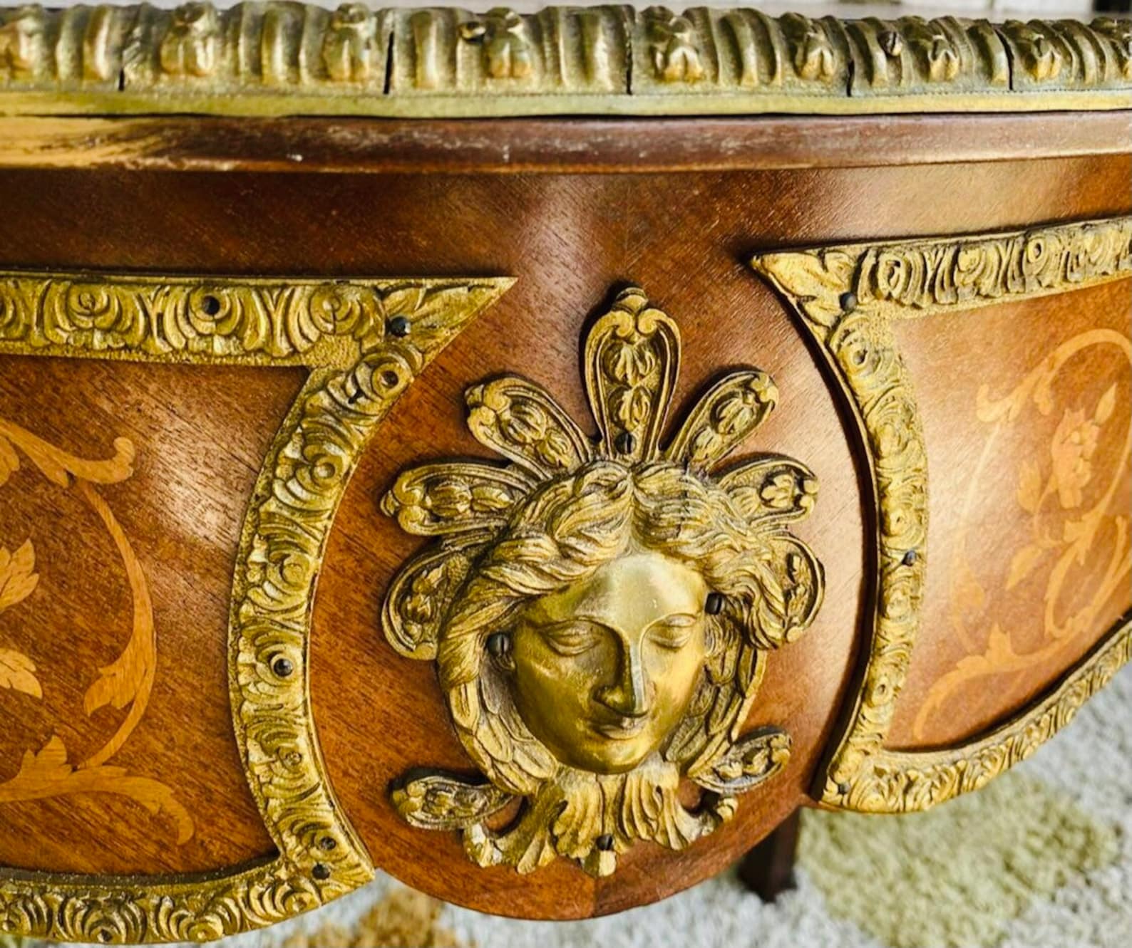 Antique French Boulle Style Inlayed and Ormolu Table - Etsy
