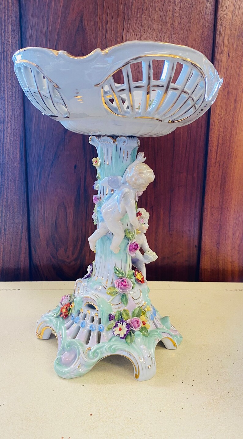 Antique German 19th Century Dresden Porcelain Compote - Etsy