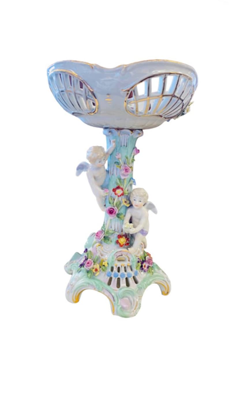 Antique German 19th Century Dresden Porcelain Compote - Etsy