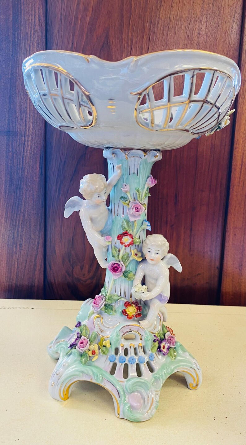 Antique German 19th Century Dresden Porcelain Compote - Etsy