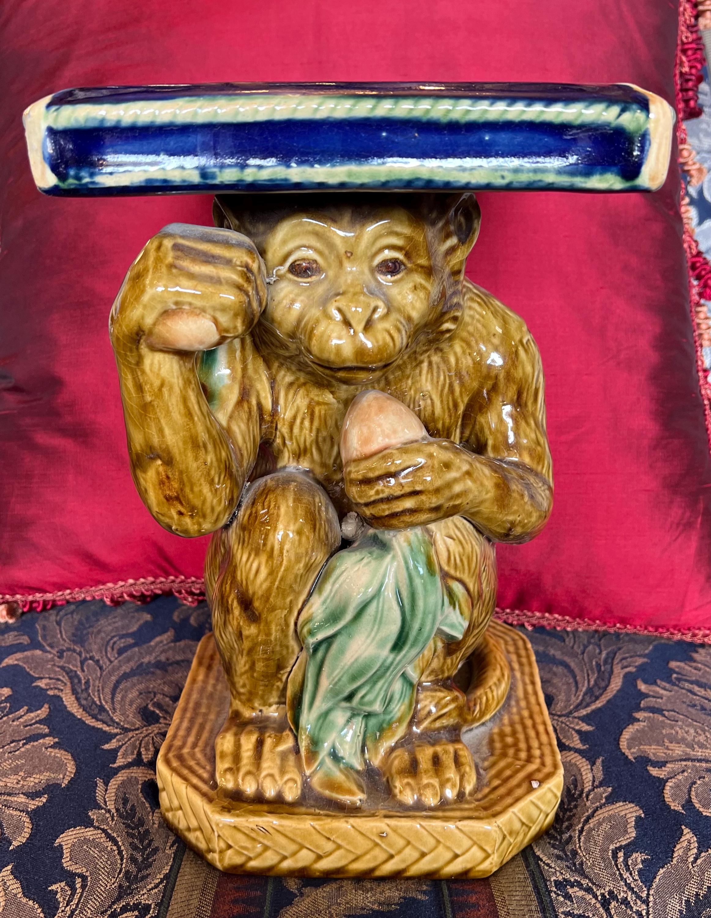 Vintage Porcelain Monkey Stand - Etsy