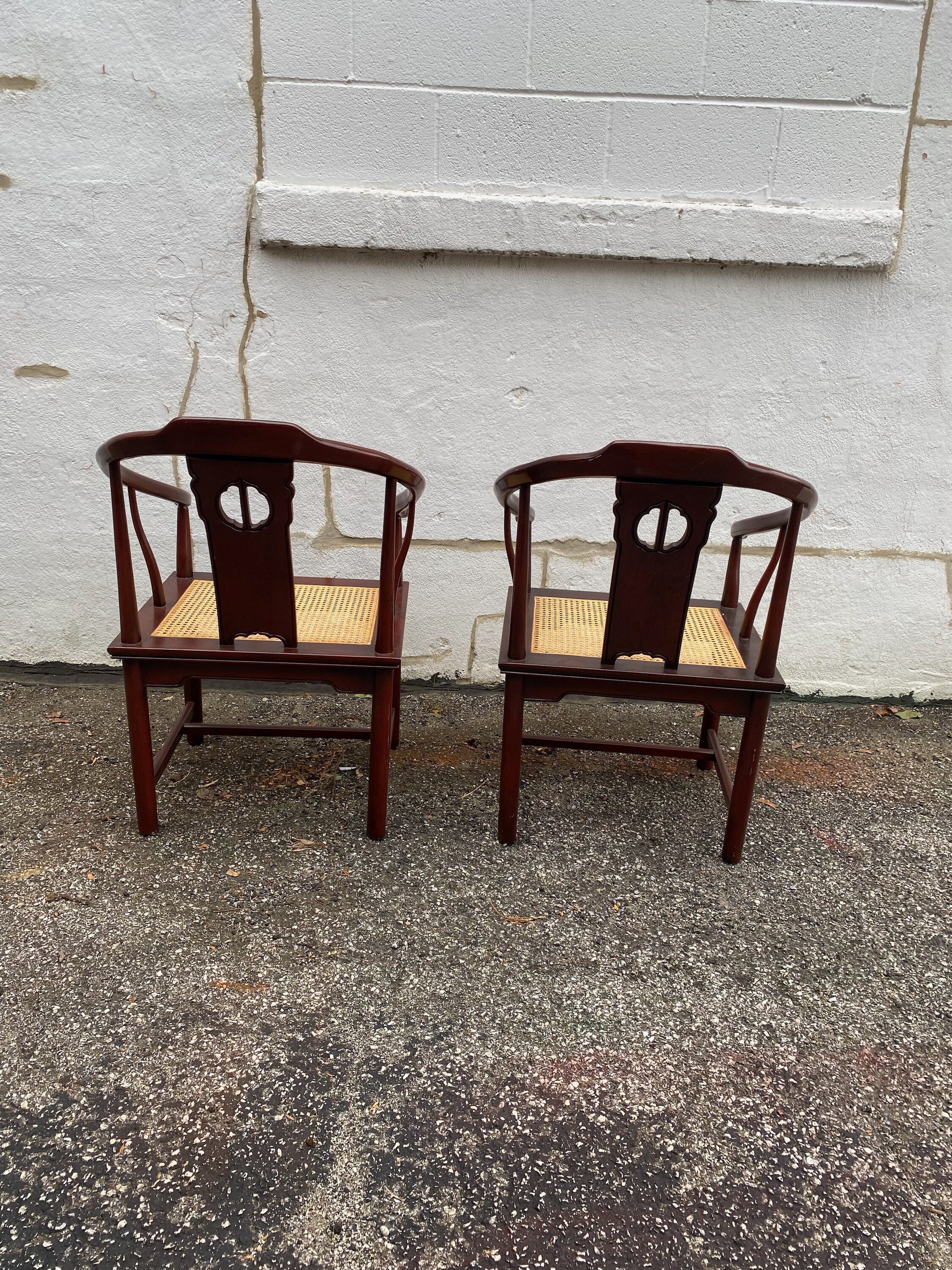 Vintage Asian Inspired Chairs A Pair - Etsy