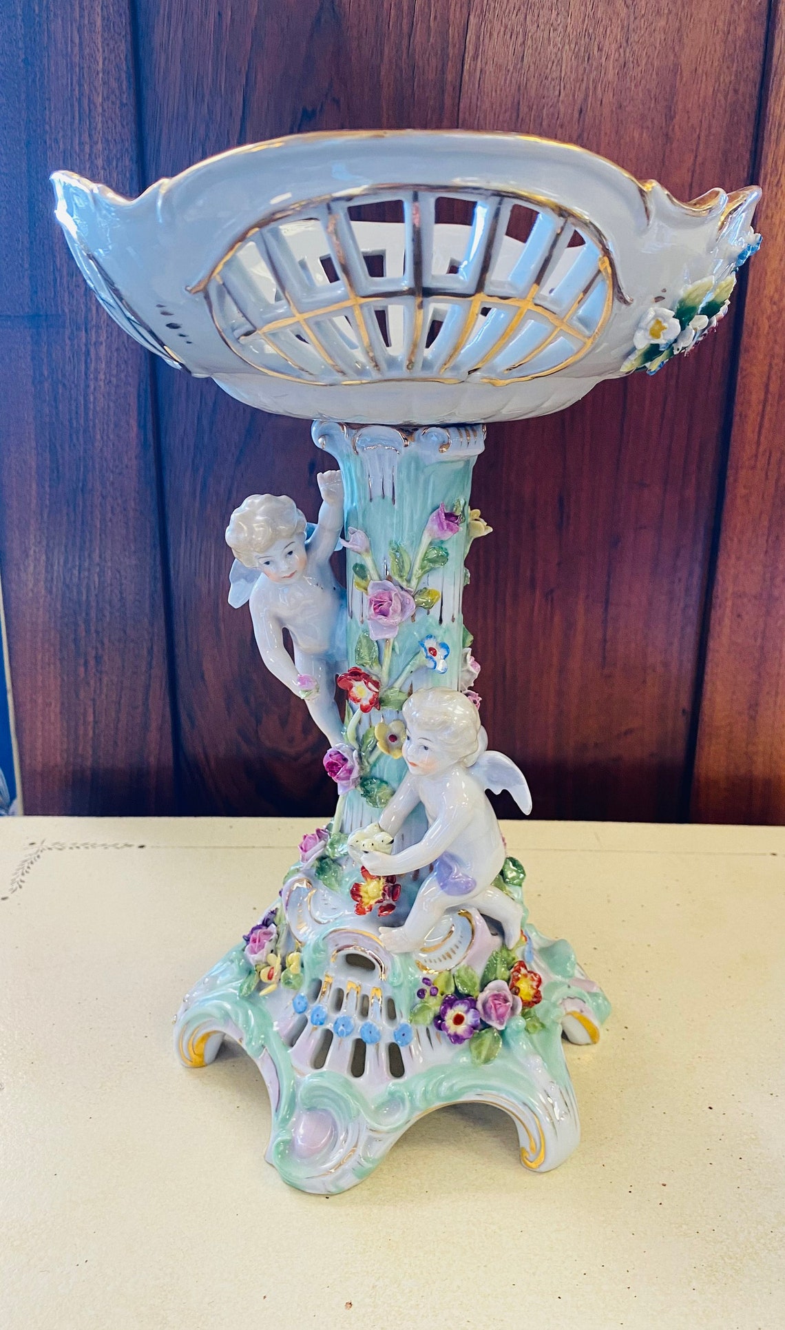 Antique German 19th Century Dresden Porcelain Compote - Etsy