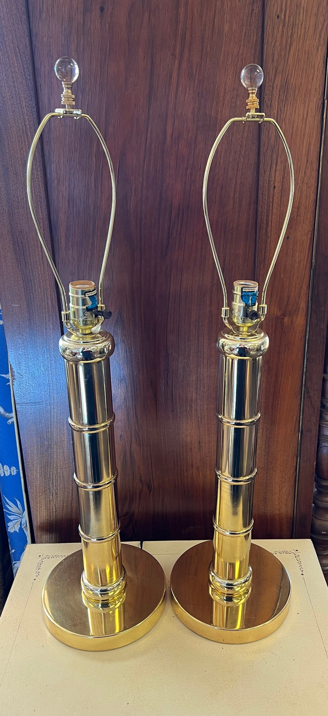 Vintage Paul Hanson Style Faux Bamboo Brass Lamps - Etsy