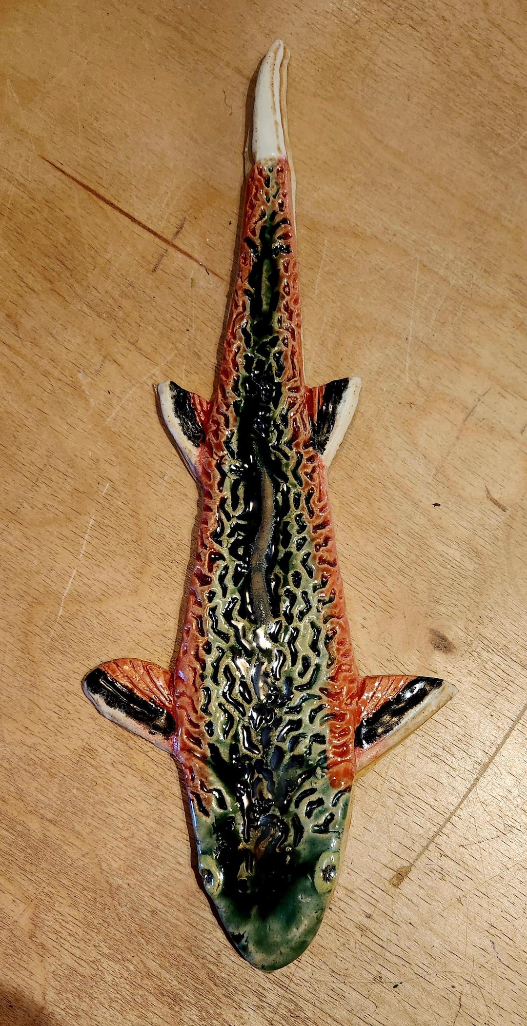 Handmade, Brook Trout, Hand Painted Before Firing, Decorative, Artisan ...