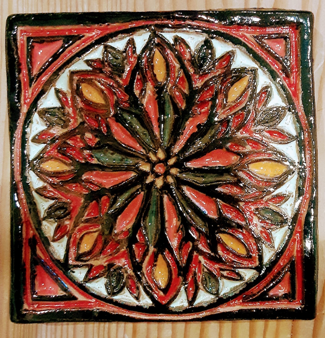 Artisan Cathedral Rose Window Art Tile - Etsy