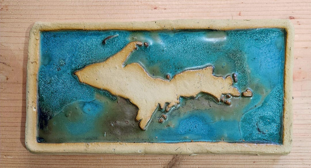 Handmade, Decorative, Artisan Tile Depicting Michigan's Beautiful Upper ...