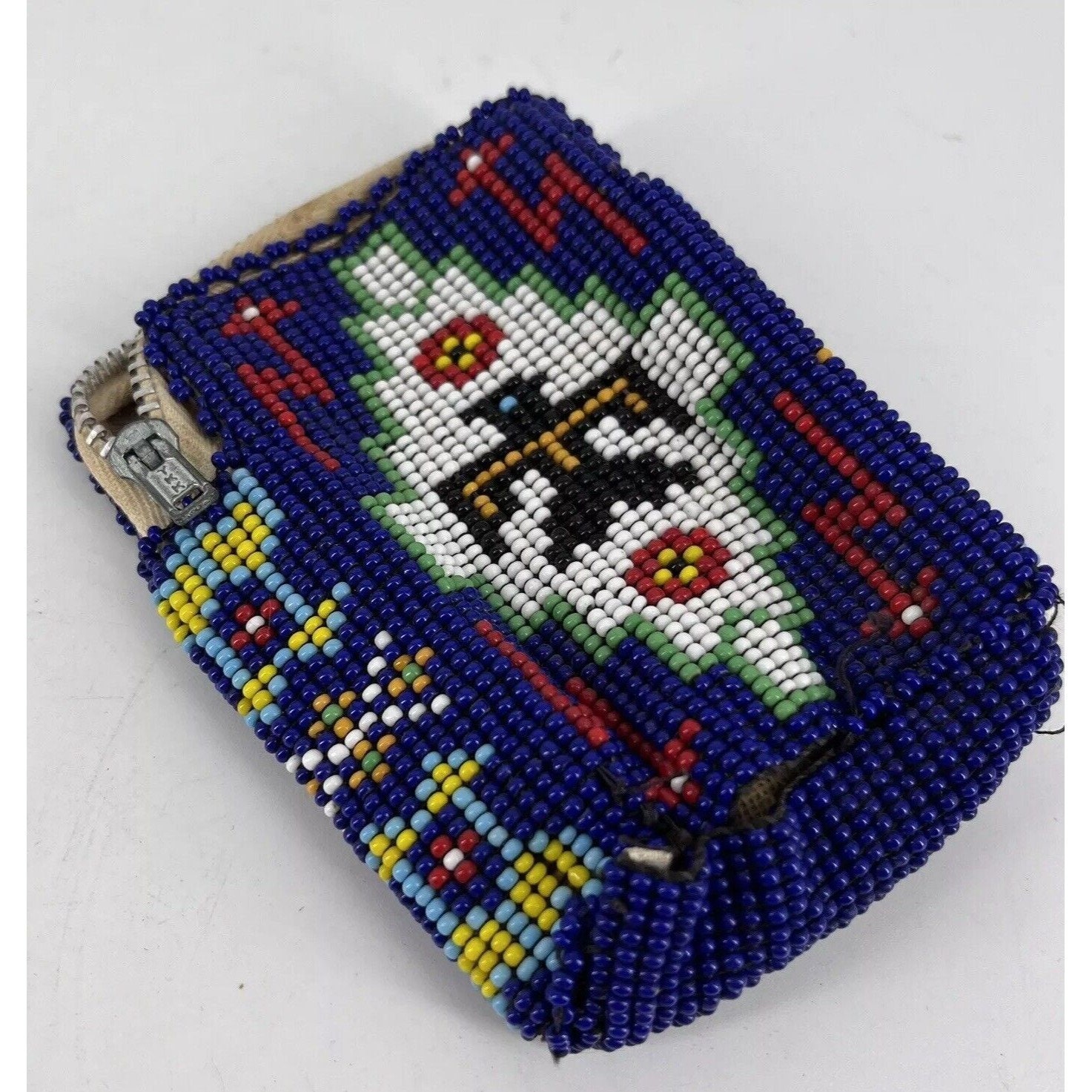 Vintage Native American Indian Beaded Cigarette Case Thunderbird Woven ...