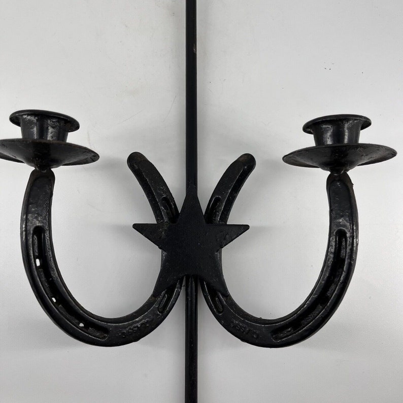 Vintage Brutalist Art Sculpture Horseshoe Arrow Wall Sconce Candle ...