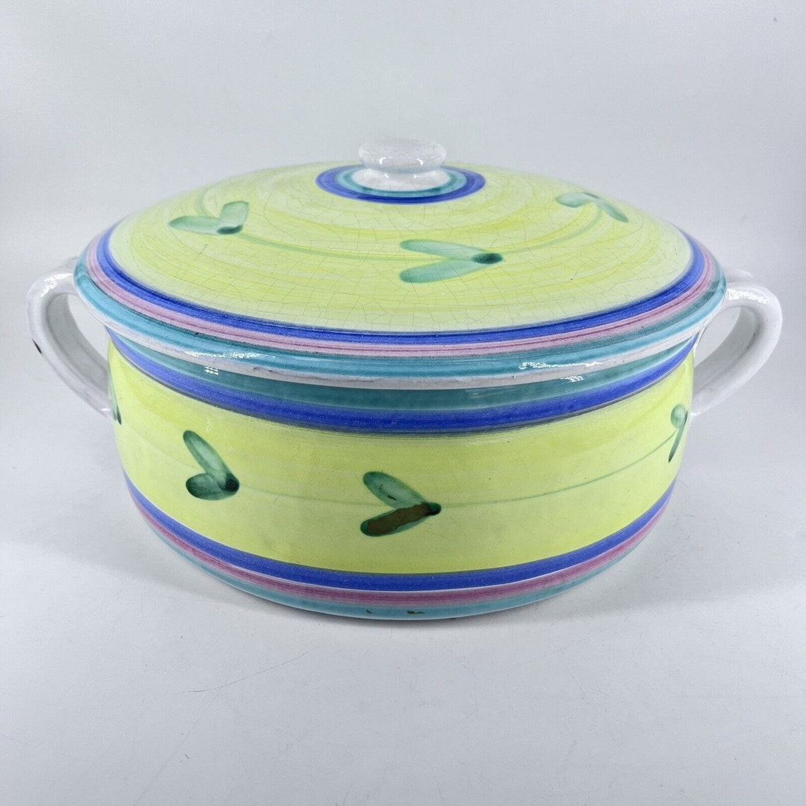 Caleca Carousel Italian Pottery Hand Painted Covered Casserole Dish ...
