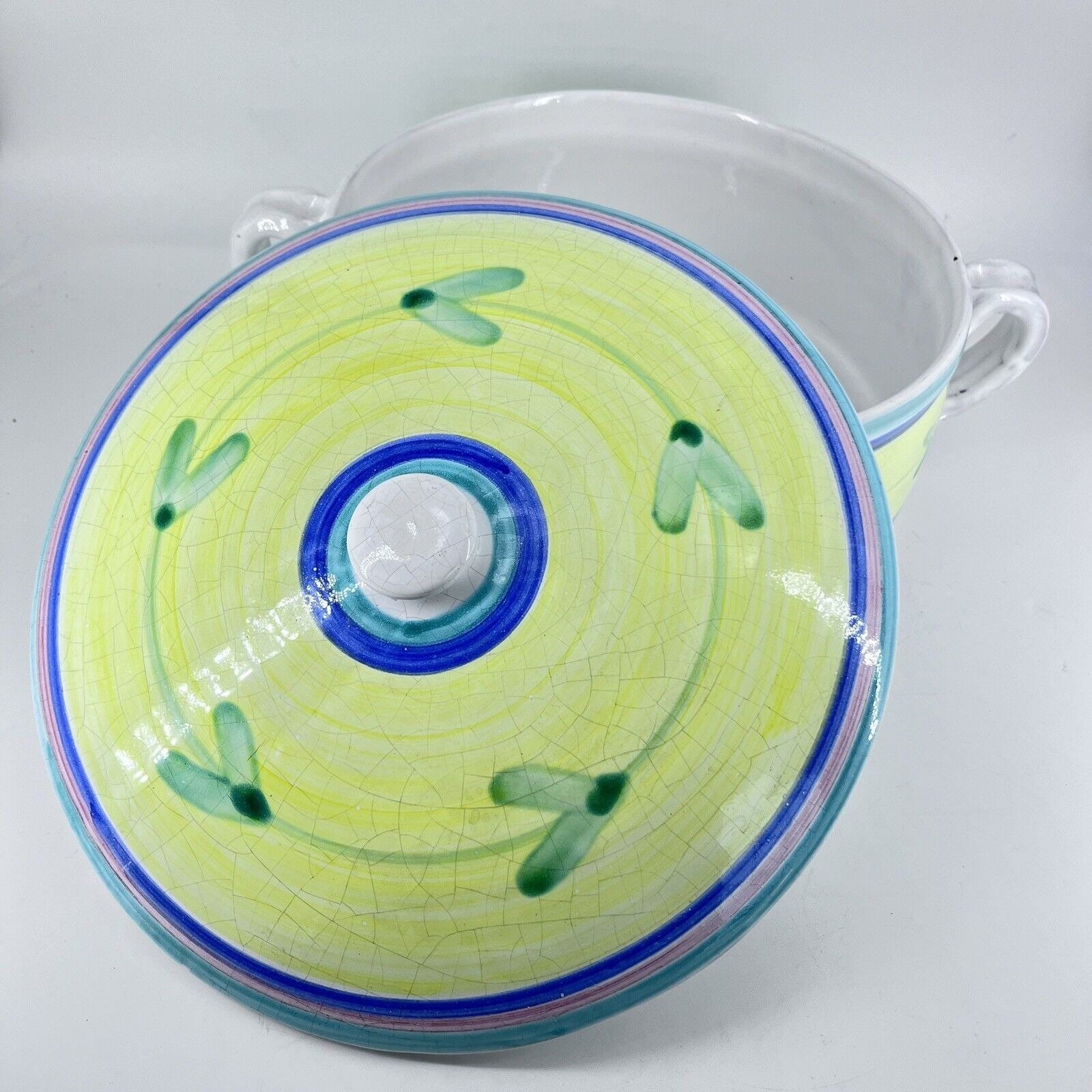 Caleca Carousel Italian Pottery Hand Painted Covered Casserole Dish ...