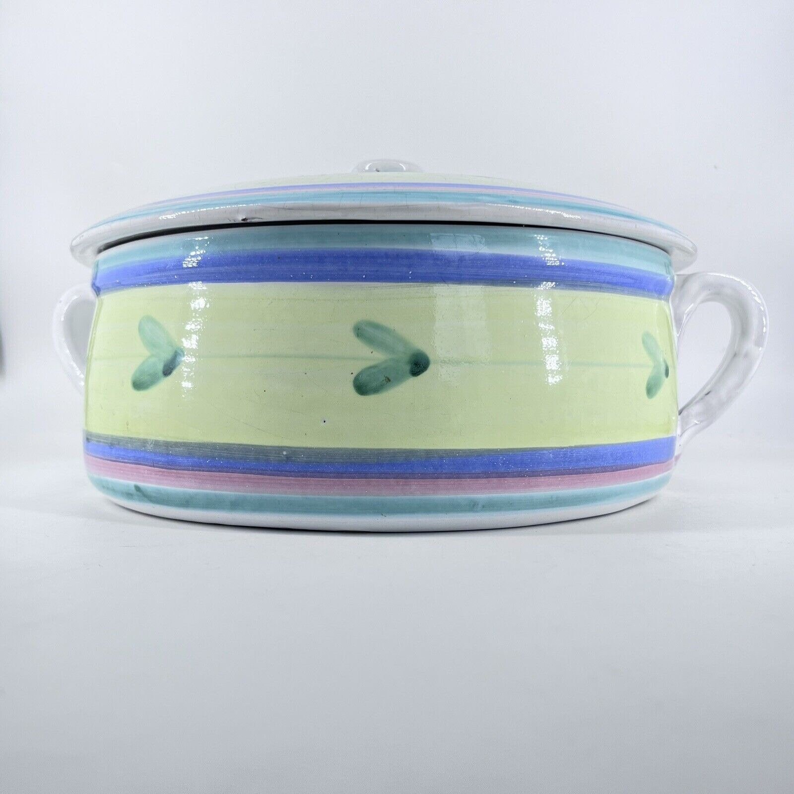 Caleca Carousel Italian Pottery Hand Painted Covered Casserole Dish ...