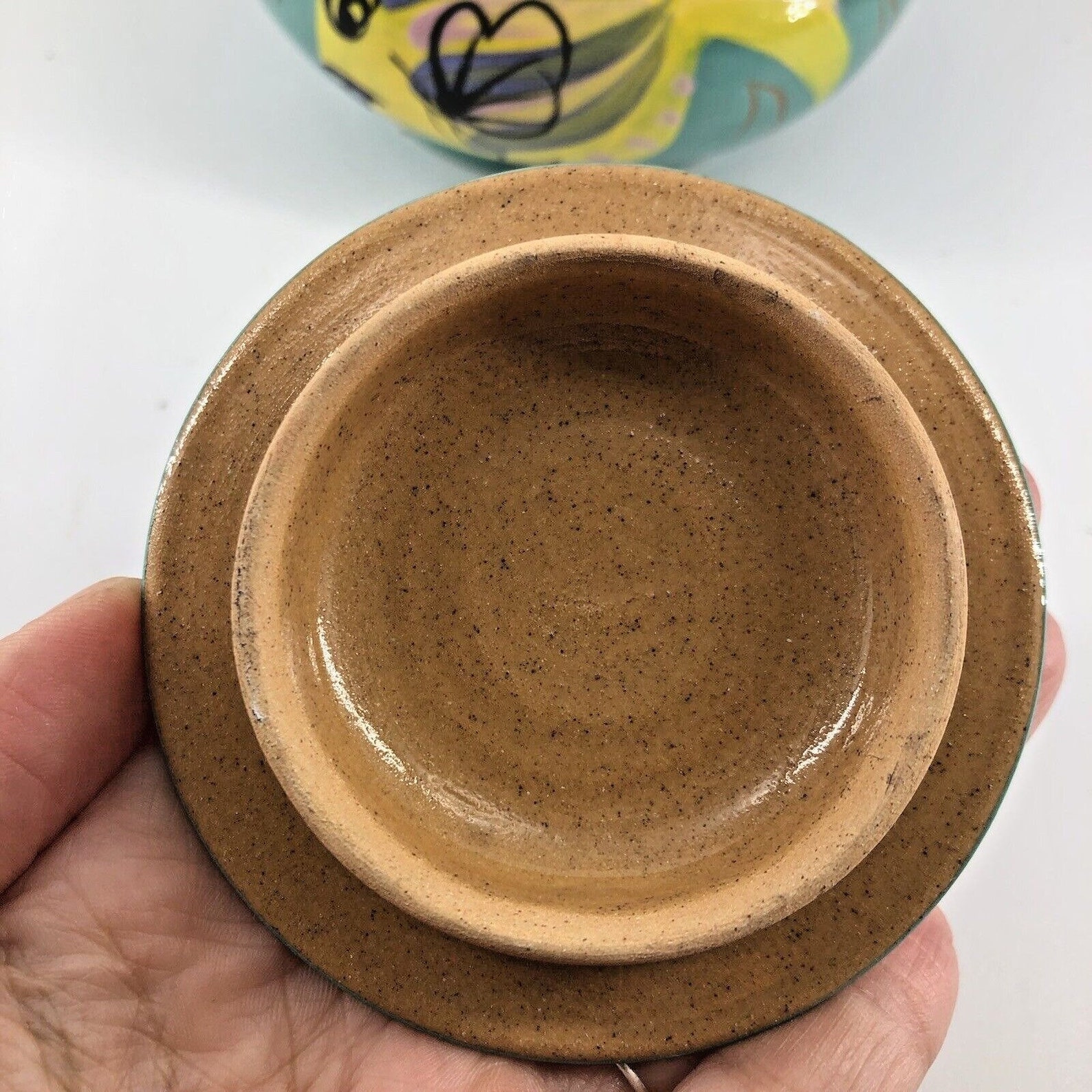 Wassi Jamaica Art Pottery Red Clay Lidded Trinket Dish Yellow Fish ...