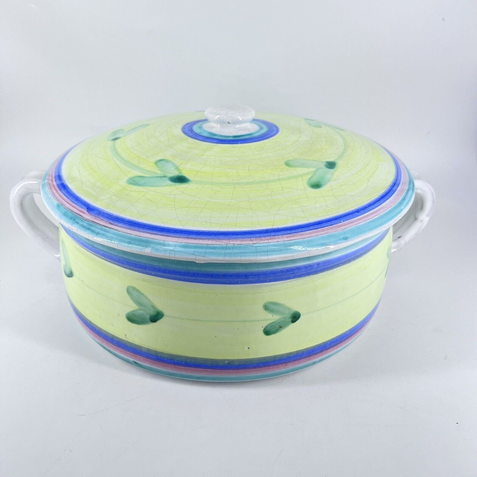 Caleca Carousel Italian Pottery Hand Painted Covered Casserole Dish ...