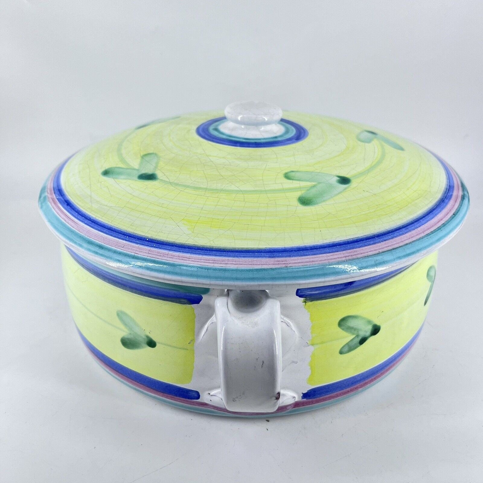 Caleca Carousel Italian Pottery Hand Painted Covered Casserole Dish ...