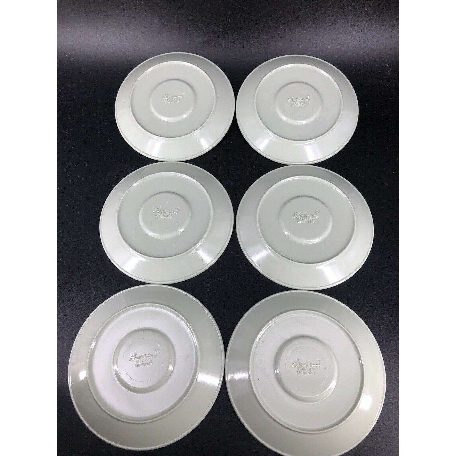 Set of 12 Vintage Boonton Ware Melamine Teacups Saucers Somerset White ...