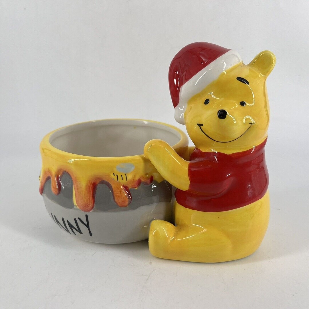 Zrike Disney Winnie the Pooh Santa Ceramic Serving Bowl Trinket Dish ...