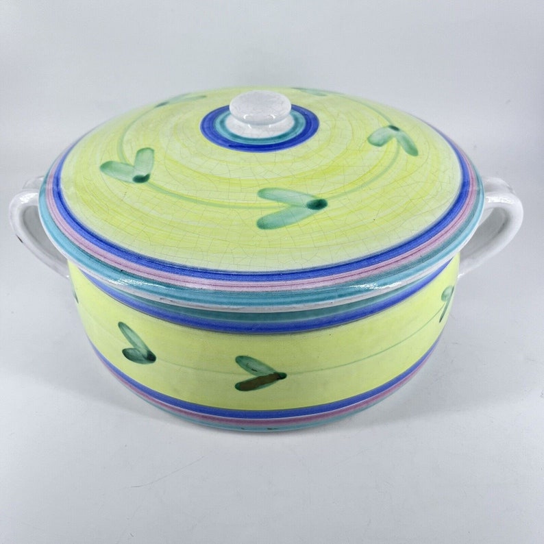 Caleca Carousel Italian Pottery Hand Painted Covered Casserole Dish ...
