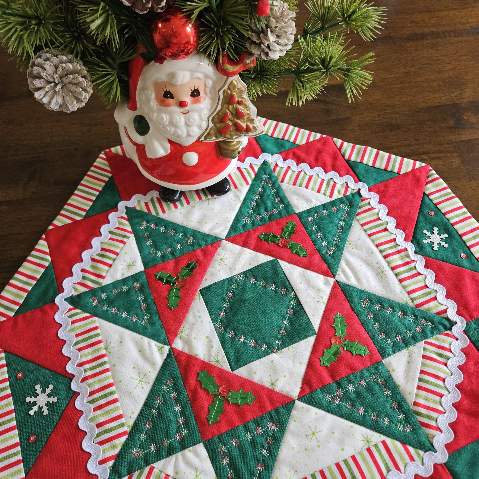 Octagon Table Topper Quilt Pattern: Spiced Pumpkin Pie Design (PDF ...