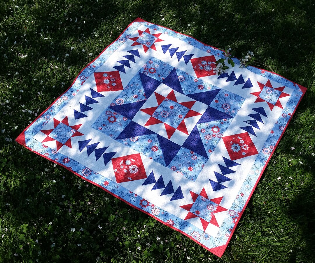Red, White and Blue Easy Star Quilt Pattern, PDF Digital Download ...