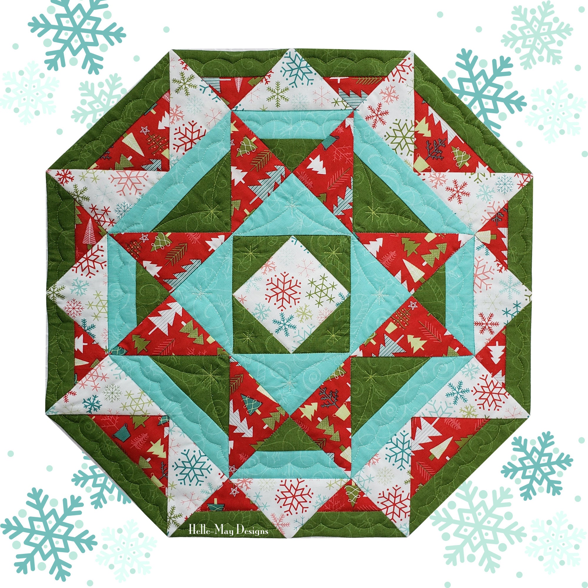 Holiday Octagon Table Topper, Digital Download PDF Quilt Pattern - Etsy