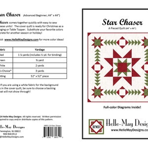 Easy Star Wall Quilt Pattern, Christmas Holiday Quilt Pattern, PDF ...