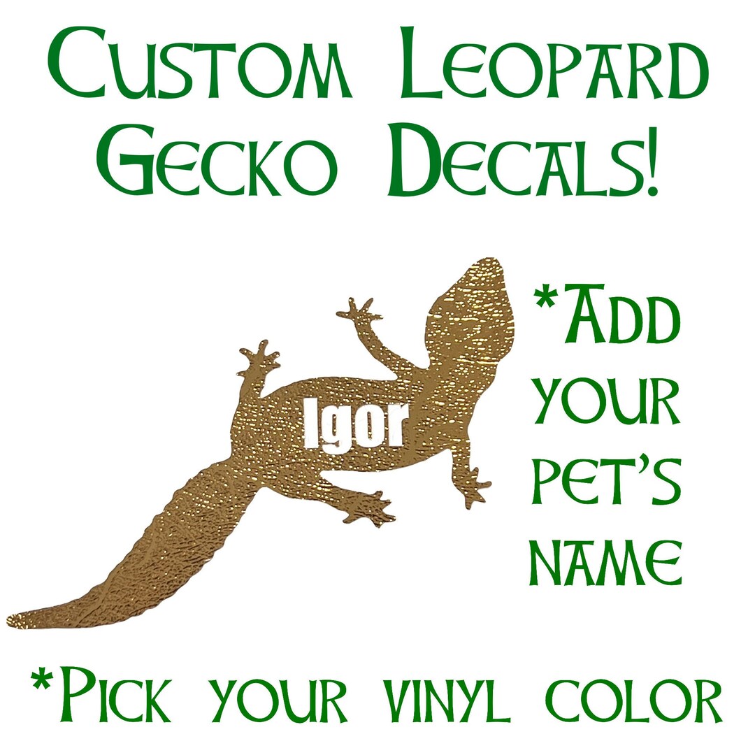 Leopard Gecko Decal, Custom Decal, Car Decal, Leopard Gecko Sticker ...
