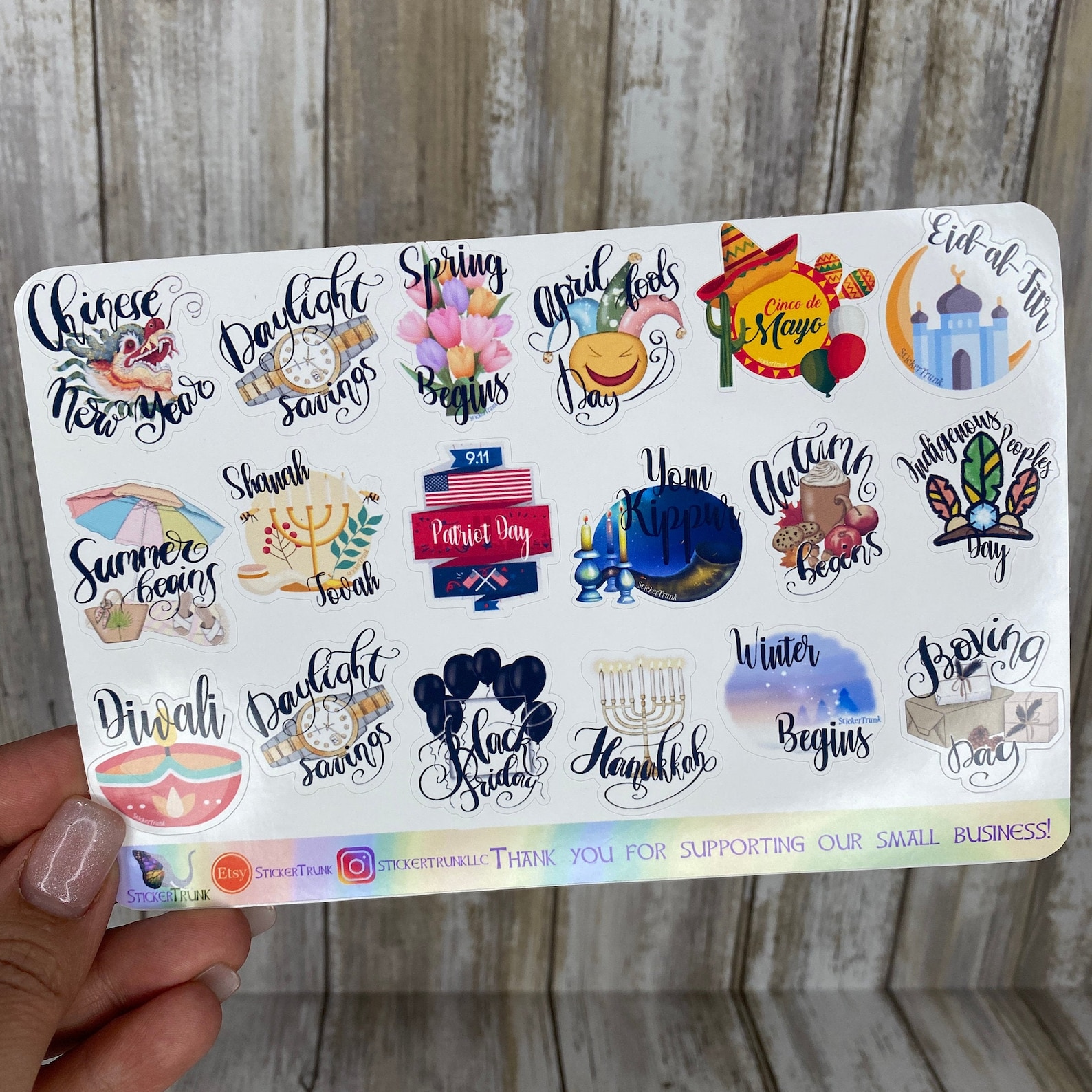 Holiday Planner Stickers SHEET 2 Holiday Stickers Erin | Etsy