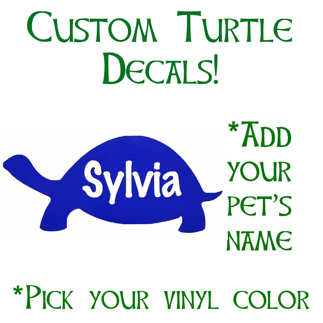 Turtle Decal, Custom Decal, Car Decal, Turtle Sticker, Custom Turtle ...