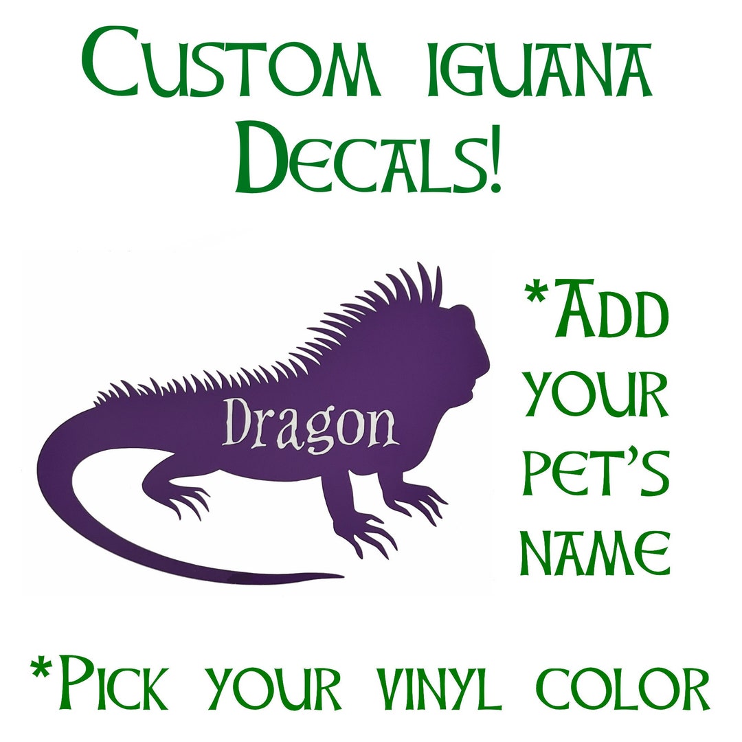 Iguana Decal, Custom Decal, Car Decal, Iguana Sticker, Custom Iguana ...