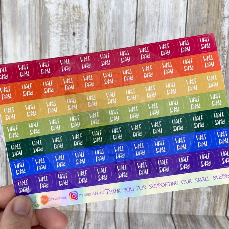 Customizable Half Day Corner Planner Stickers, School, Work - Etsy