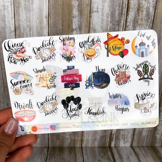 Holiday Planner Stickers SHEET 2 Holiday Stickers Erin - Etsy