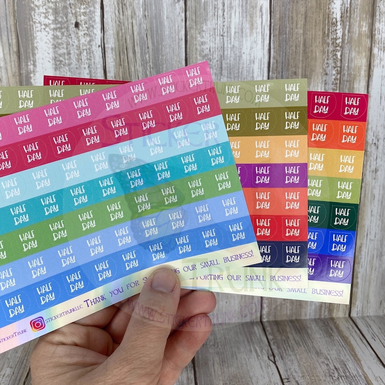 Customizable Half Day Corner Planner Stickers, School, Work - Etsy