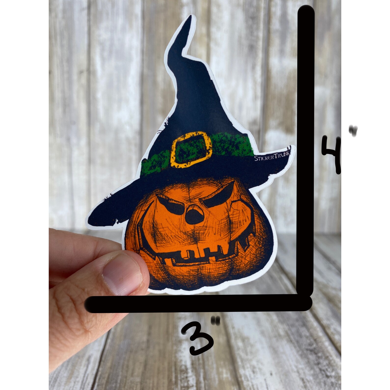 Witch Jack-o-lantern Sticker Halloween Sticker Halloween | Etsy
