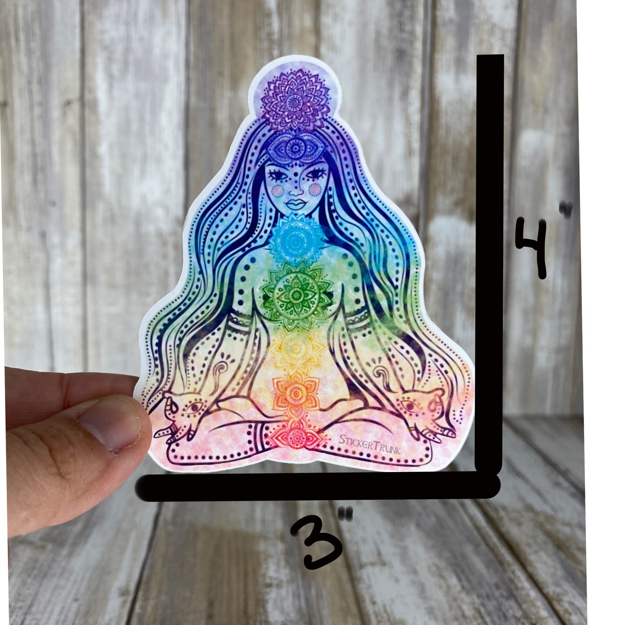 Chakra Sticker Chakra Yoga Sticker Yoga Sticker Yoga Pose | Etsy