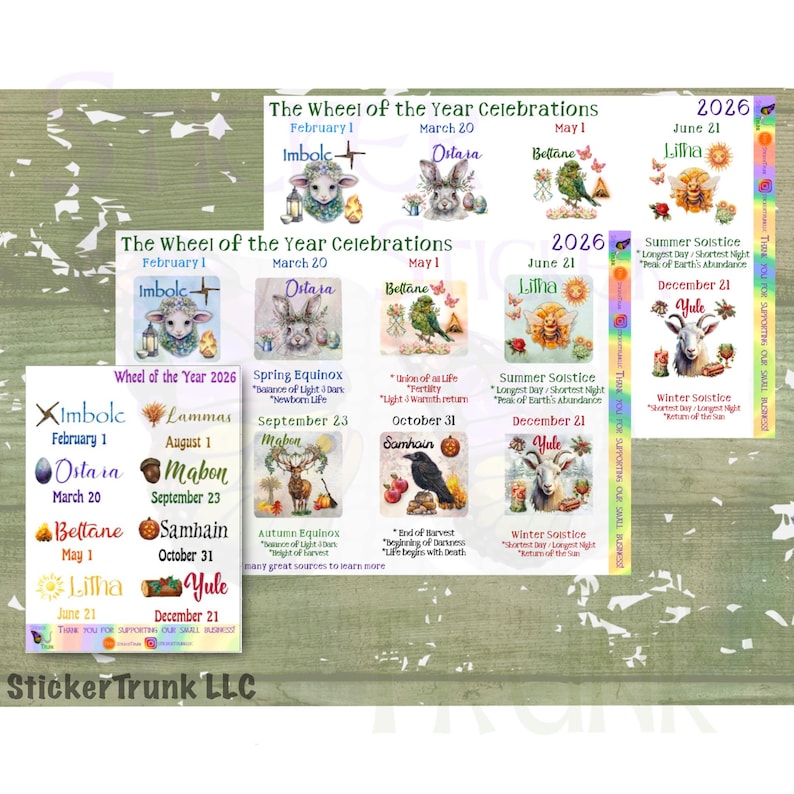 Wheel of the Year Celebrations Planner Stickers 2026, Celtic Fire ...