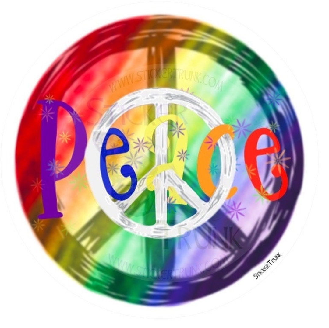 Rainbow Peace Sign Sticker, Rainbow Sticker, Rainbow Peace, Peace ...