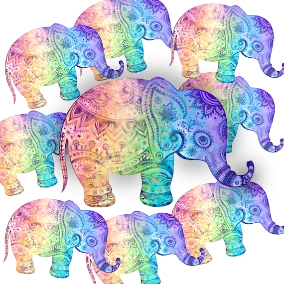 Elephant Chakra Sticker Elephant Sticker Rainbow Elephant | Etsy