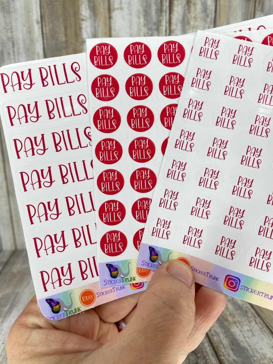 Pay Bills Planner Stickers, Pay Bills Stickers, Planner Stickers, Erin ...