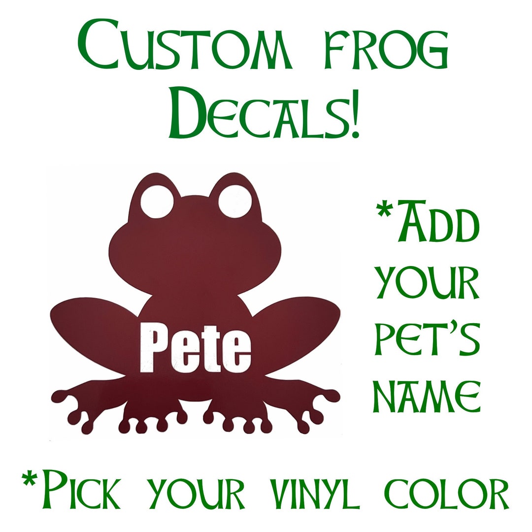Frog Decal, Custom Decal, Car Decal, Frog Sticker, Custom Frog Decal ...