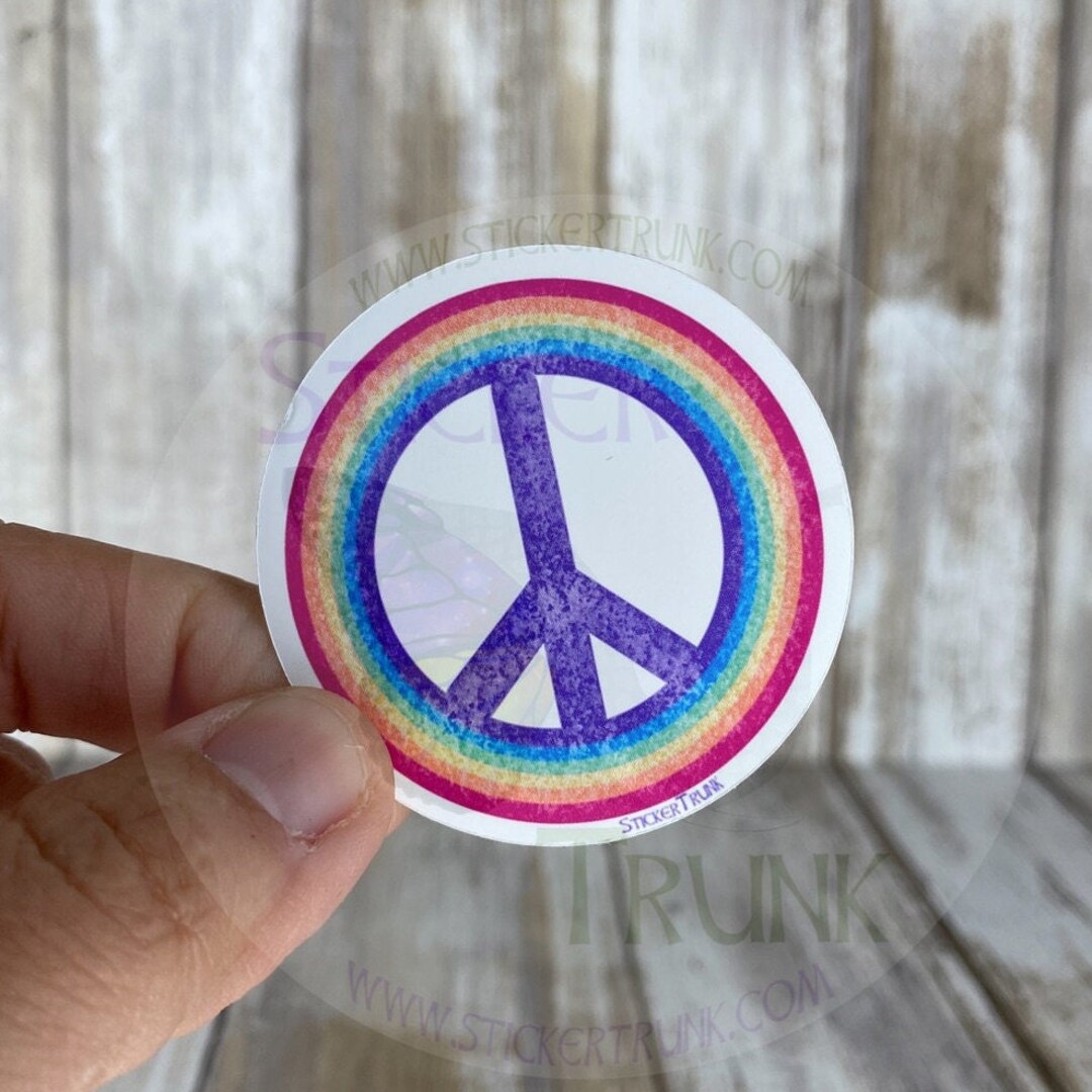 Rainbow Peace Sticker, Peace Sticker, Kids Sticker, Rainbow Sticker - Etsy