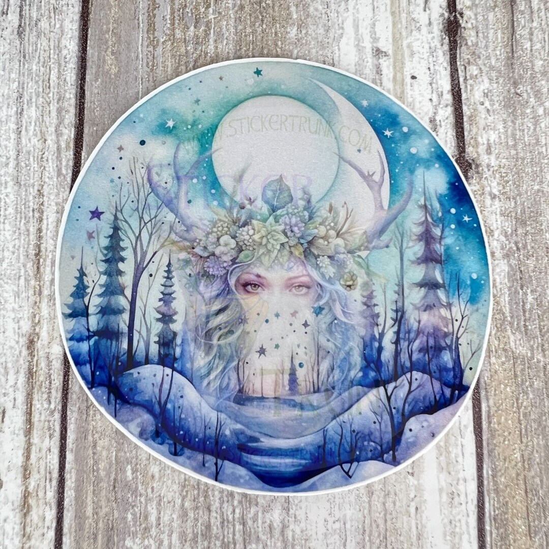 Goddess and Moon Sticker, Moon Sticker, Goddess Sticker, Witchy ...