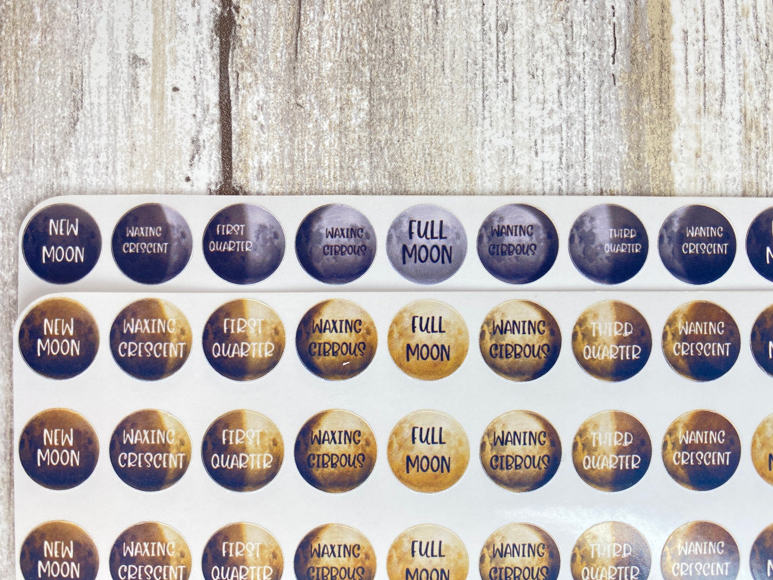 8-phase Moon Phases Planner Stickers Gibbous Moon Phases - Etsy